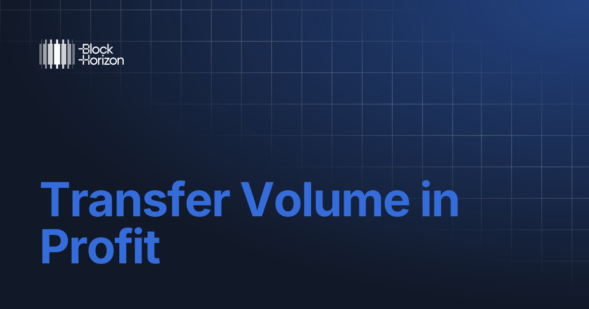 Transfer Volume in Profit | www.blockhorizon.io